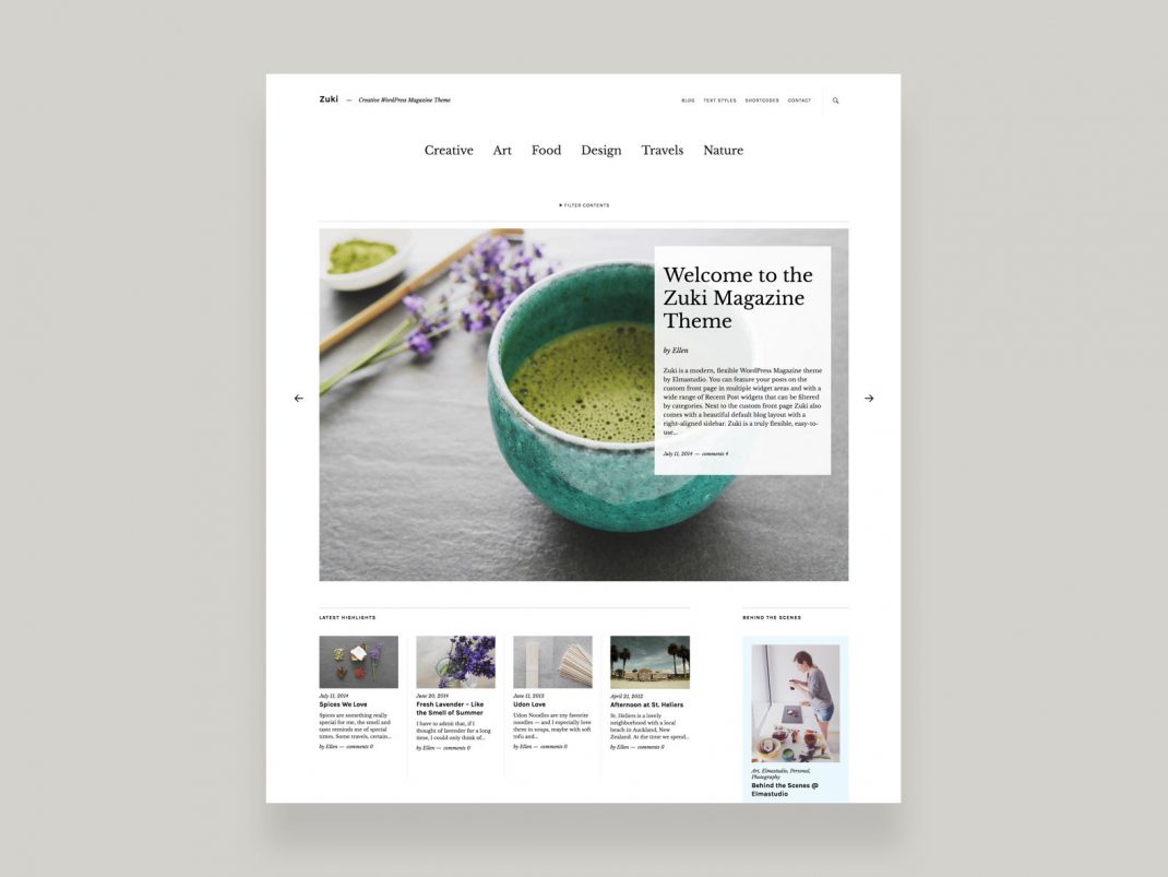 WordPress Magazine Theme Zuki von Elmastudio | Elmastudio
