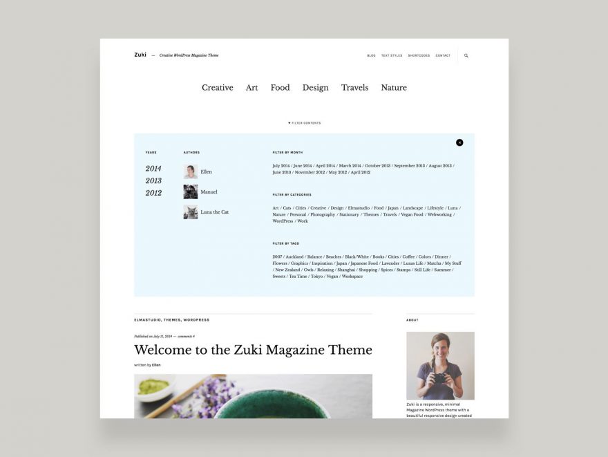 WordPress Magazine Theme Zuki von Elmastudio | Elmastudio