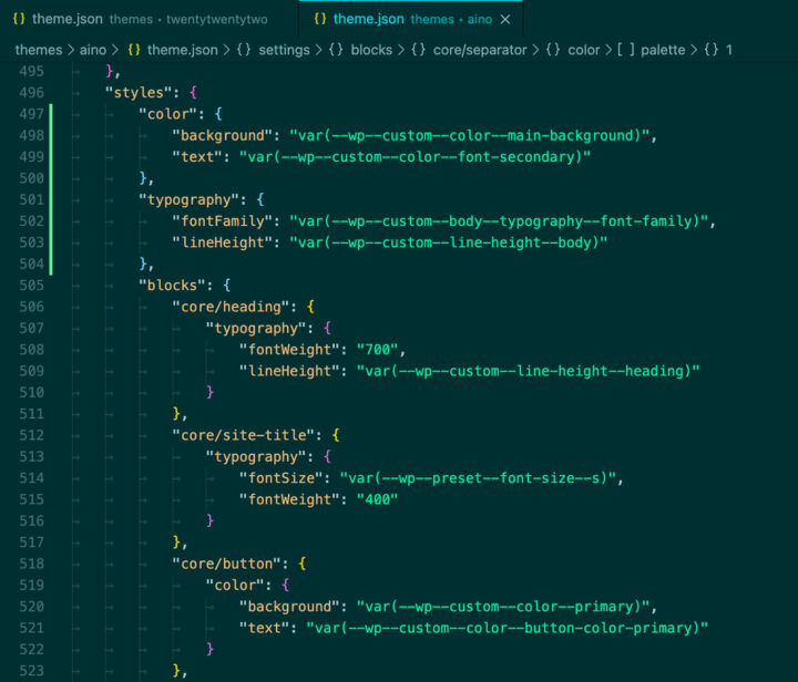 Die WordPress theme.json Datei erklärt | Elmastudio