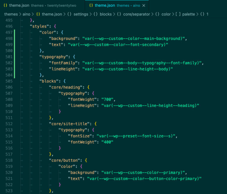Theme.json for WordPress Block Themes explained | ElmaStudio